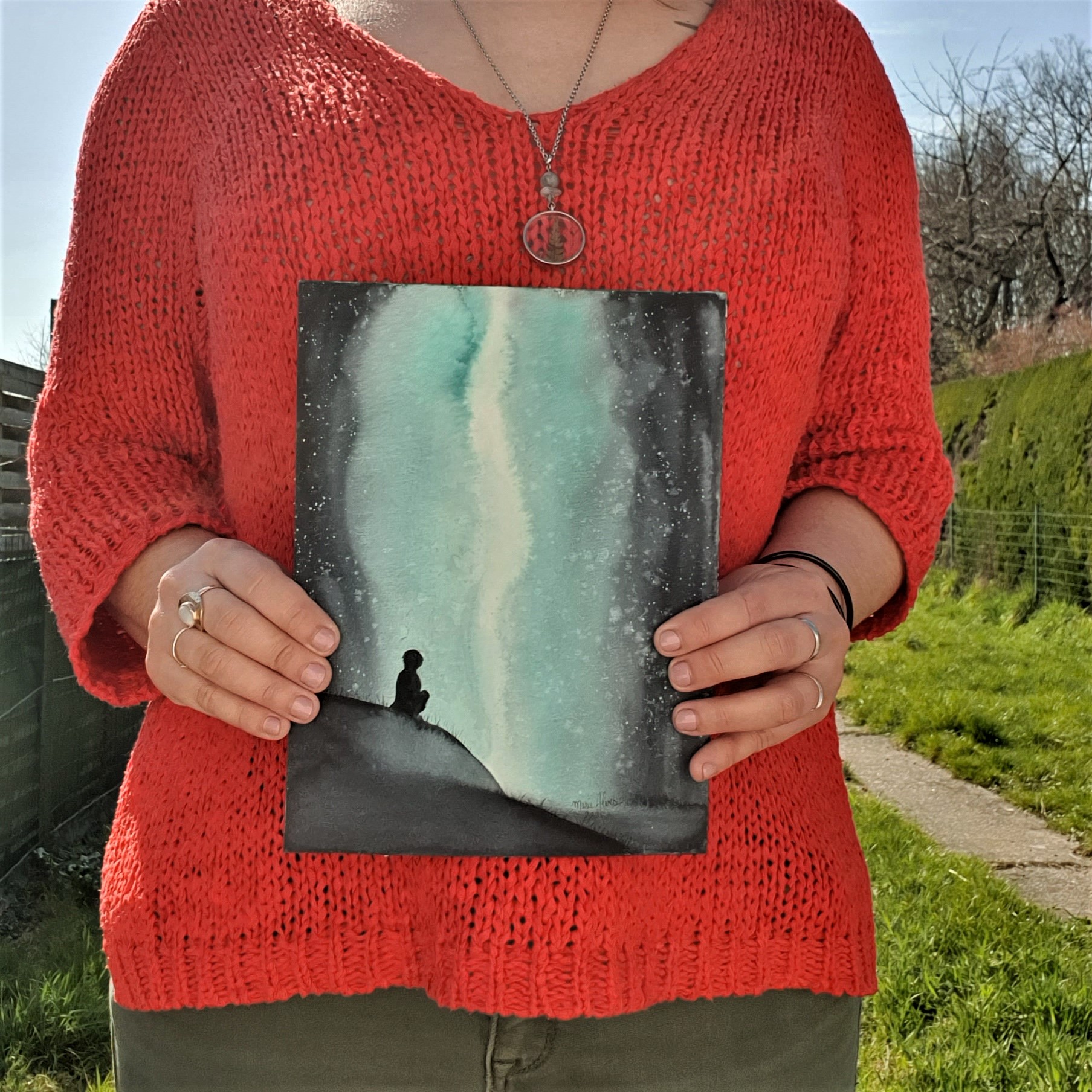 Galaxie - Aquarelle originale - Marie Alves Illustration