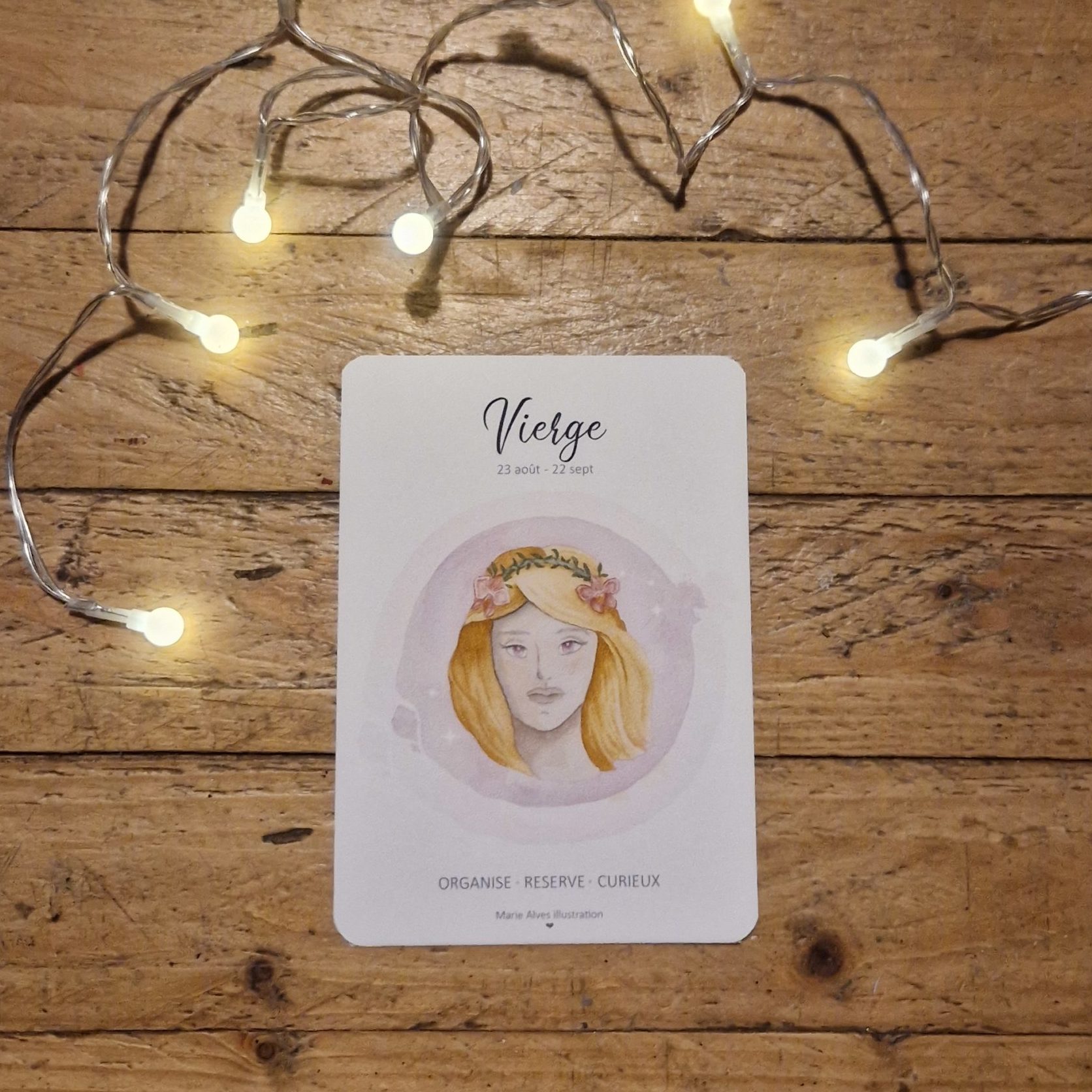 Vierge - carte illustrée - Marie Alves Illustration